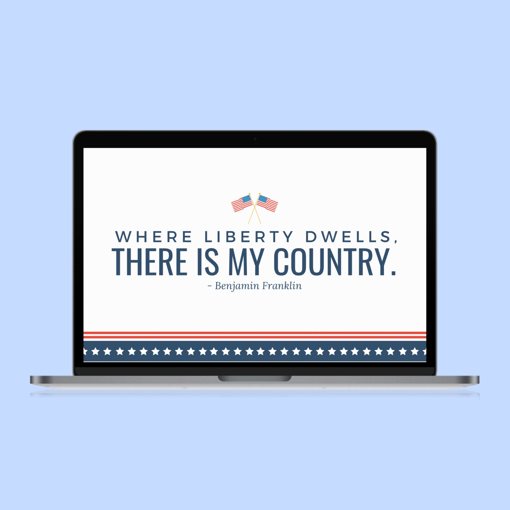 Patriotic Quotes Desktop Wallpaper, Americana Laptop Background, Fourth ...