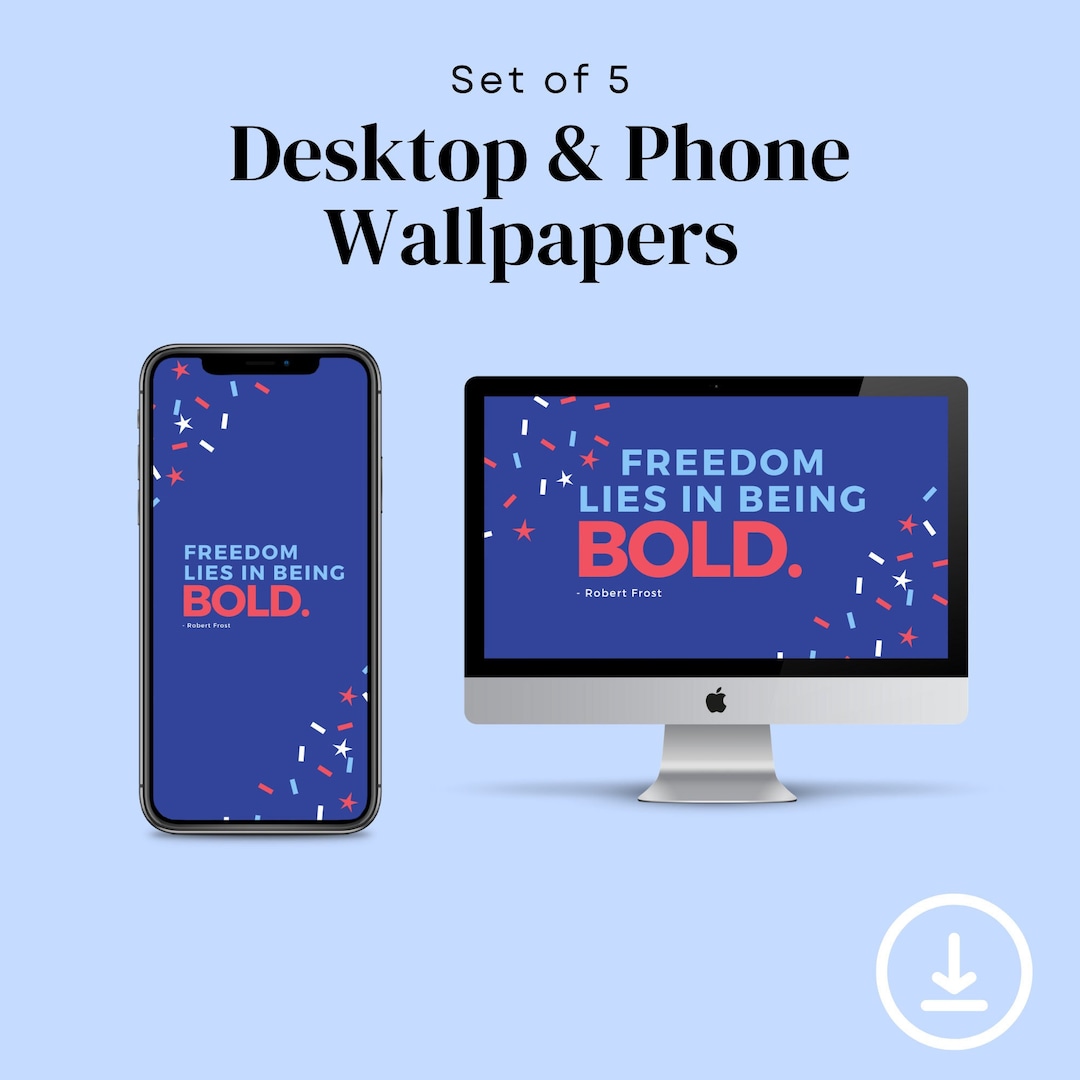 Patriotic Quotes Desktop & Phone Wallpaper Pack, Americana Laptop ...