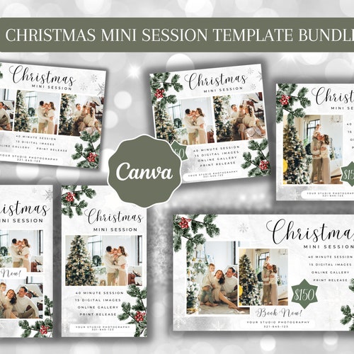Christmas Minis Session Template Photography Marketing - Etsy