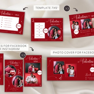 Valentine Mini Session Canva Template: Photographer Marketing Bundle ...
