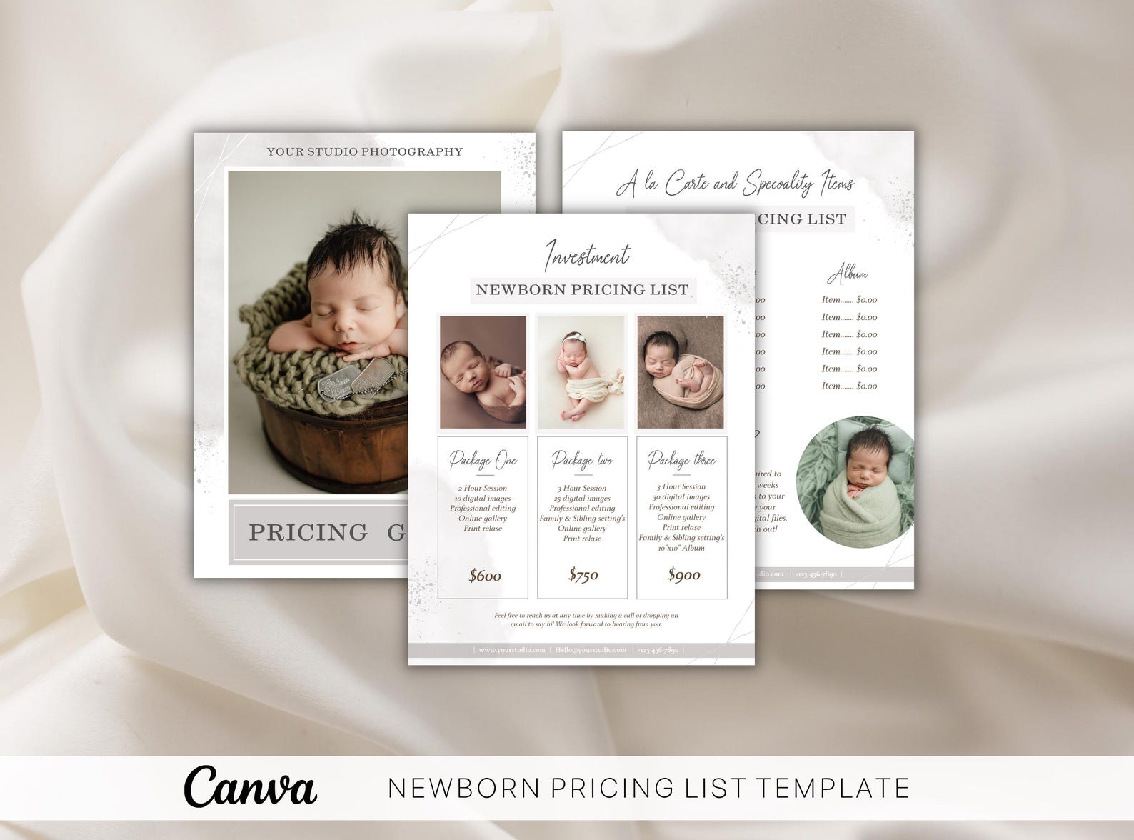 Newborn Pricing Guide Canva Templates for Photographers, Newborn Price ...