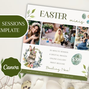 Easter Mini Session Template for Photographers, Canva Marketing ...