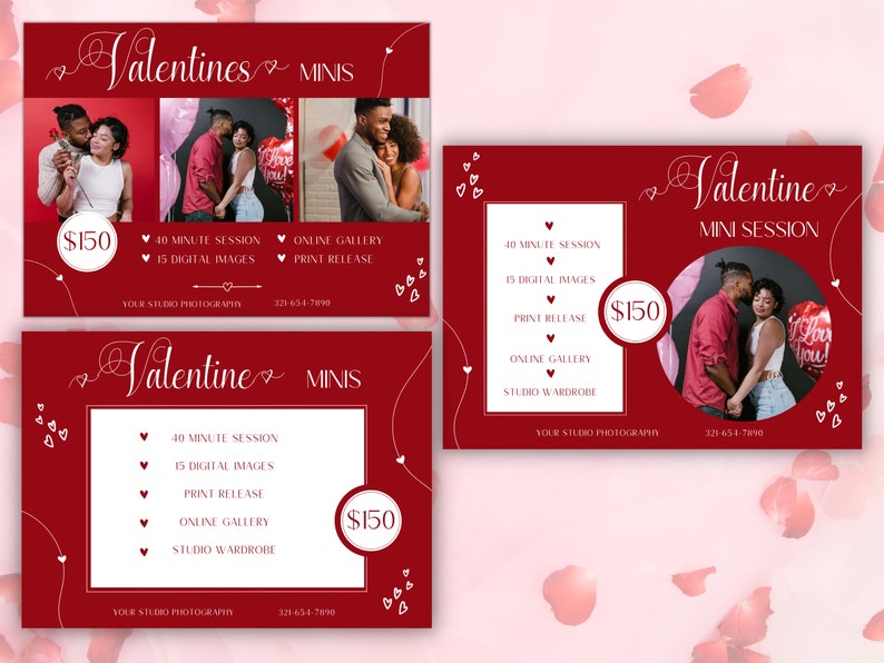 Valentine Mini Session Canva Template Bundle Valentine - Etsy
