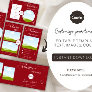 Valentine Mini Session Canva Template: Photographer Marketing Bundle ...