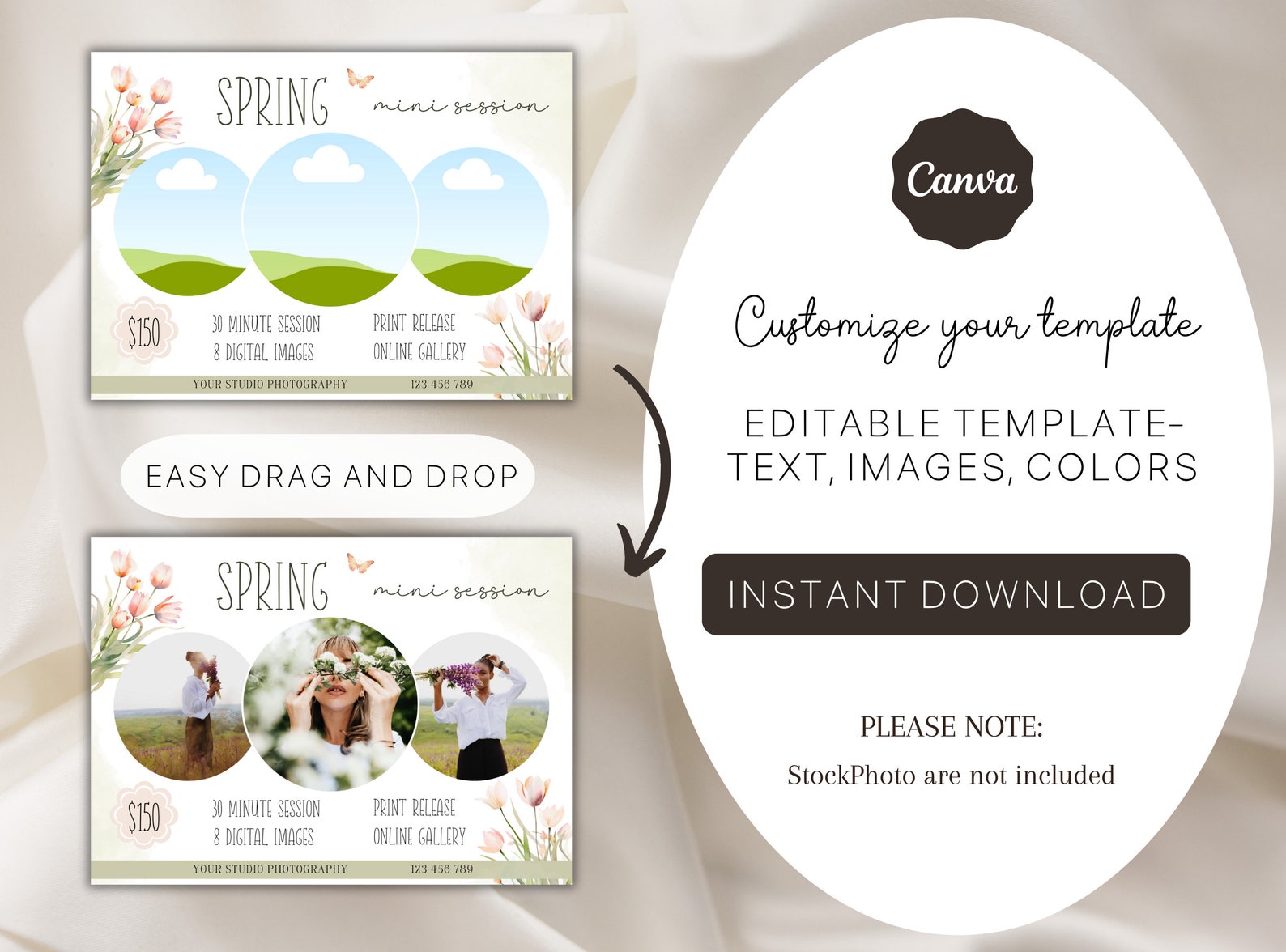Spring Mini Session Template: Canva Photography Flyer - Etsy