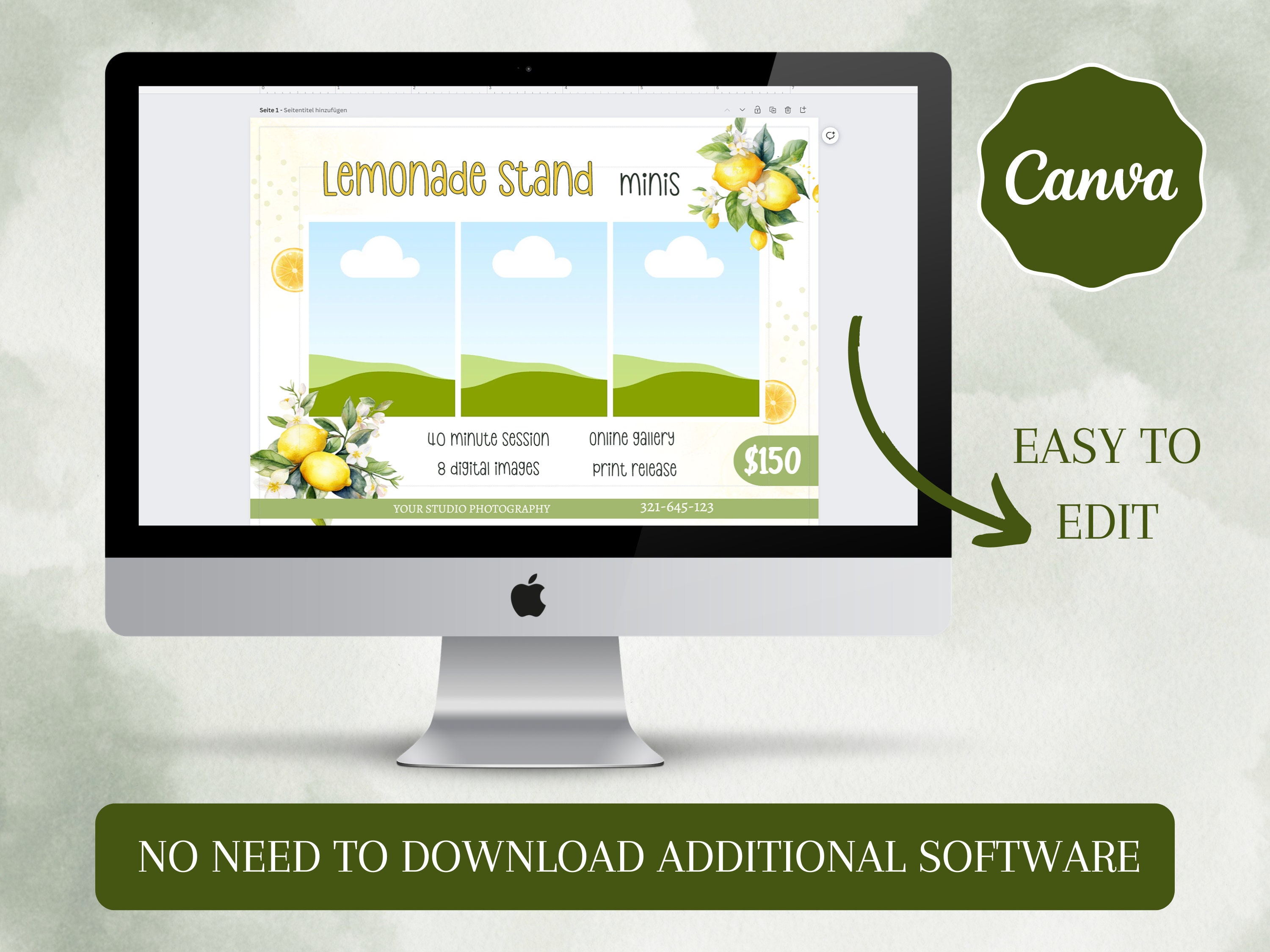 Lemonade Stand Mini Session Template for Photographers, Canva Marketing ...
