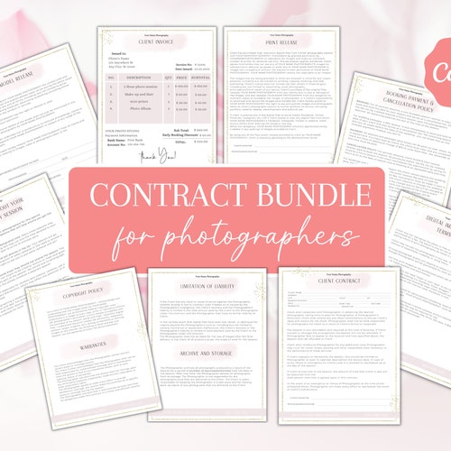 Wedding Photography Business Bundle 6 Form Contract Template - Etsy