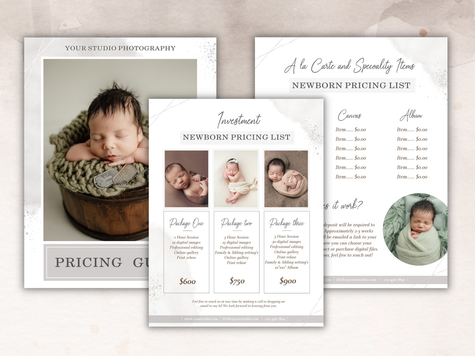Newborn Pricing Guide Canva Templates for Photographers, Newborn Price ...