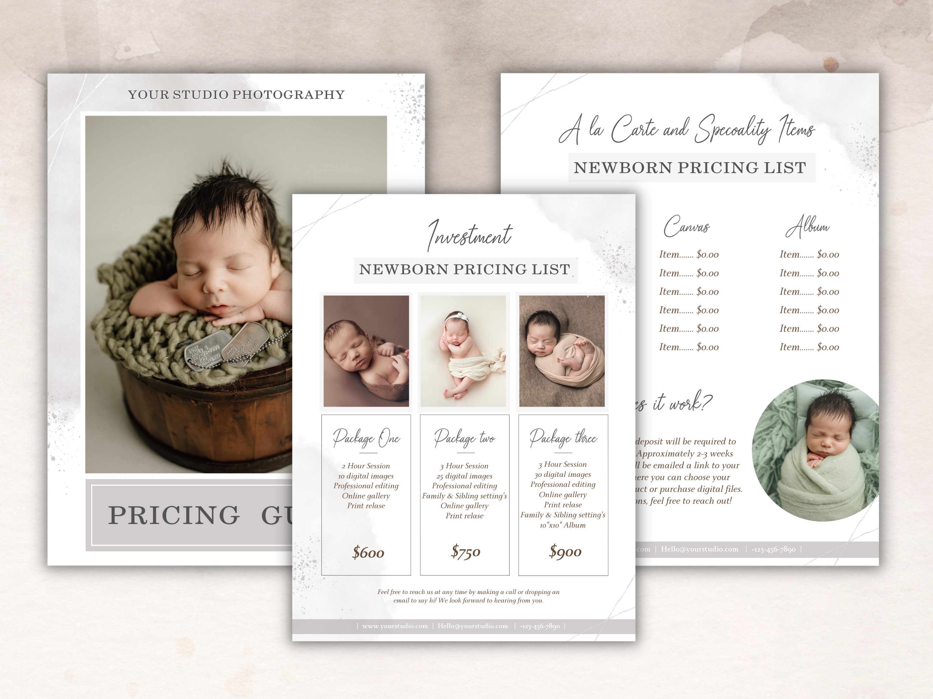 Newborn Pricing Guide Canva Templates for Photographers, Newborn Price ...