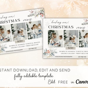 Christmas Mini Session Template: Canva Holiday Marketing Board (digital ...