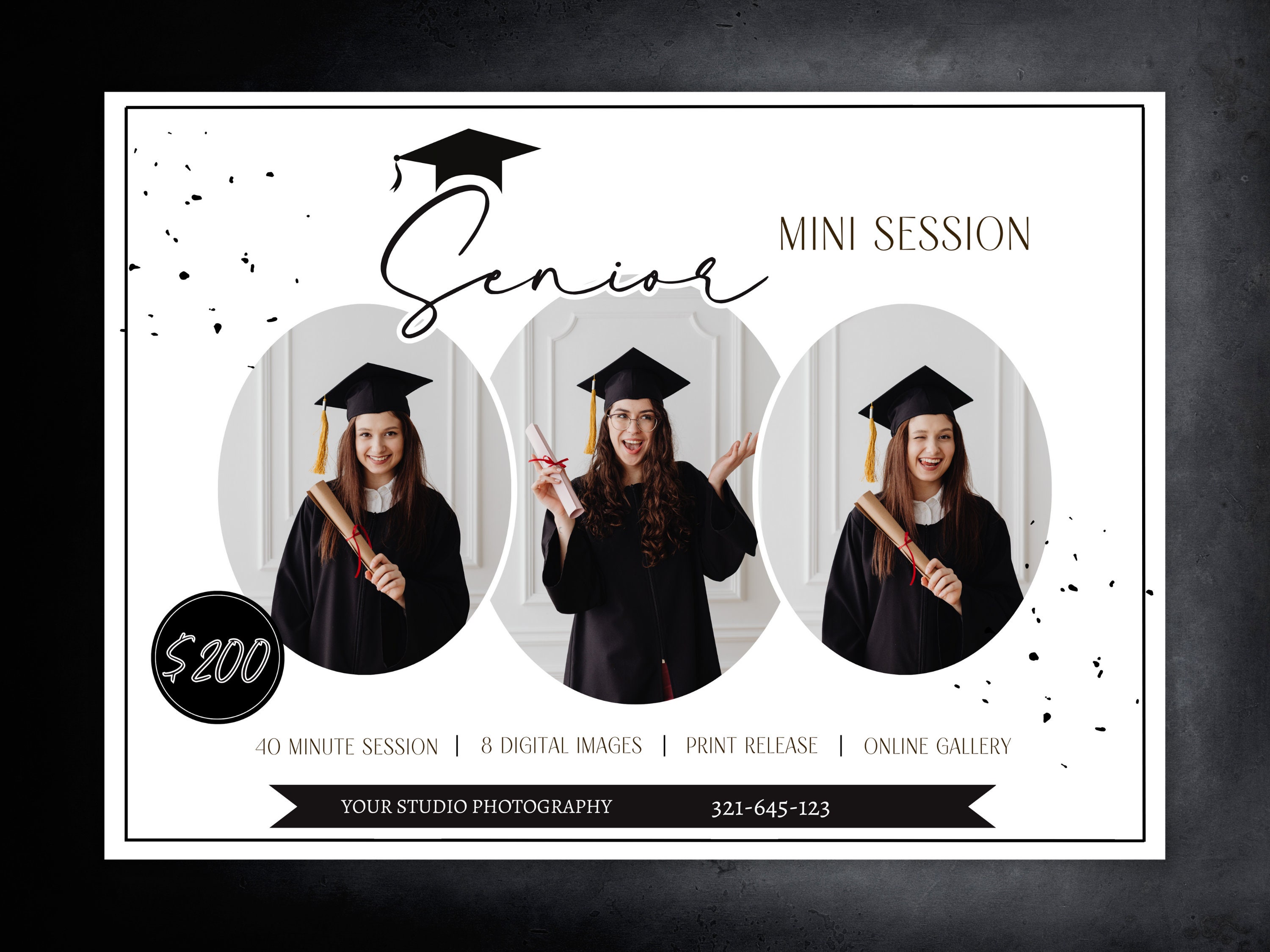 Senior Mini Session Template for Photographers, Canva Marketing ...