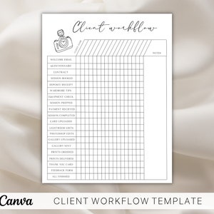 Client Workflow Canva Templates for Photographers, Photography Planner ...