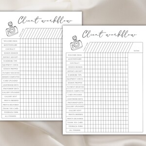 Client Workflow Canva Templates for Photographers, Photography Planner ...