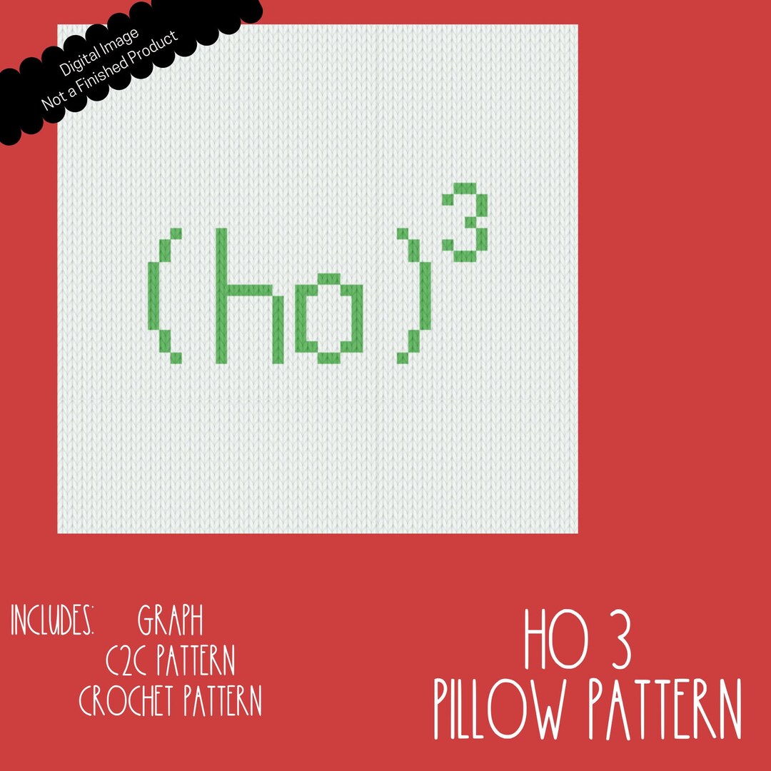 Ho-3 Graphgan Pillow Pattern for Corner to Corner (C2C) Crochet ...
