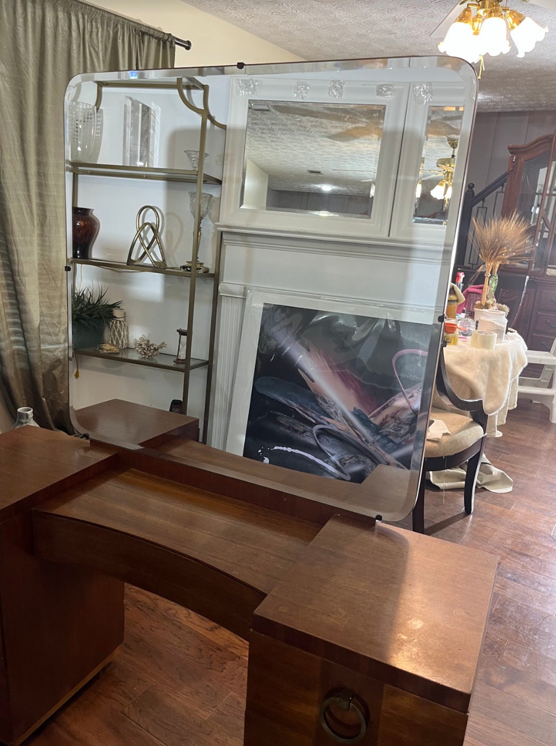 Teak dressing table with mirror store