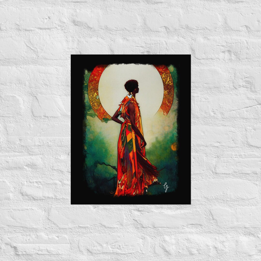 Lady of Africa, Matte Giclée Print, Art Nouveau Print, Art Deco Print ...
