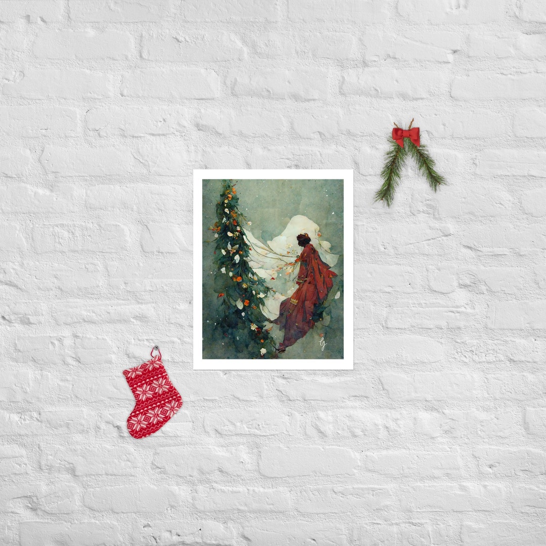 Decorating the Christmas Tree, Large Wall Art, Winter Print, Christmas ...