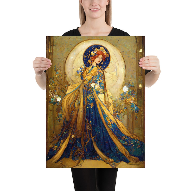 Art Nouveau Princess, Art Deco Princess, Red Haired Princess, Flower ...