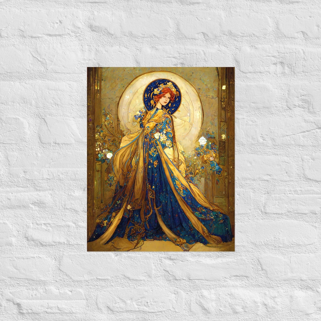 Art Nouveau Princess, Art Deco Princess, Red Haired Princess, Flower ...