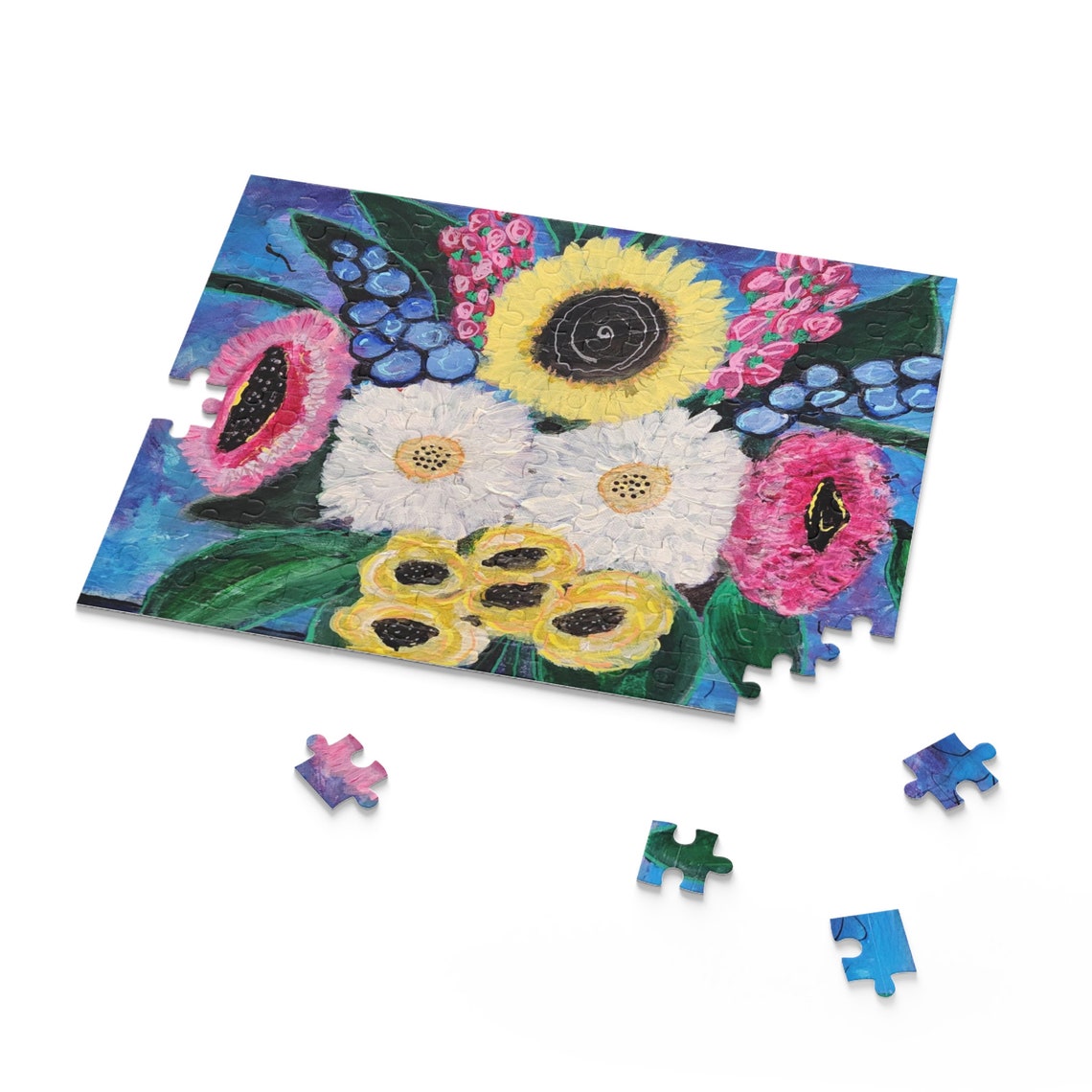 Colorful Flowers Puzzle 120, 252, 500-piece - Etsy
