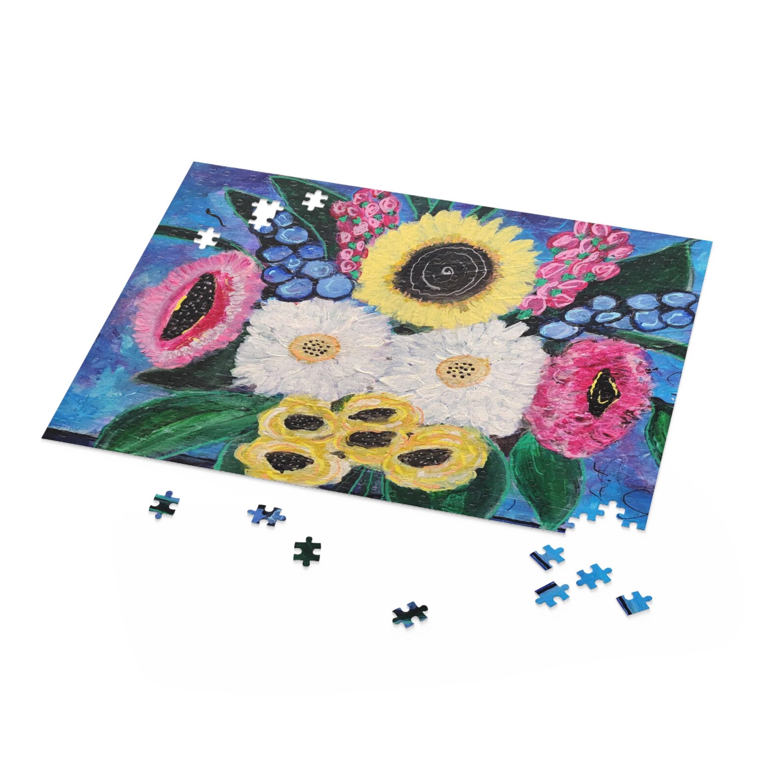 Colorful Flowers Puzzle 120, 252, 500-piece - Etsy