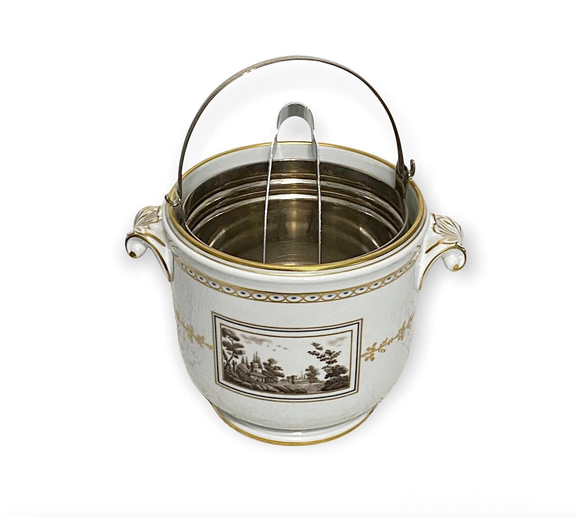 Ice Bucket Vintage, Antique, Ice Bucket With Tongs, Cocktail Hour Decor ...