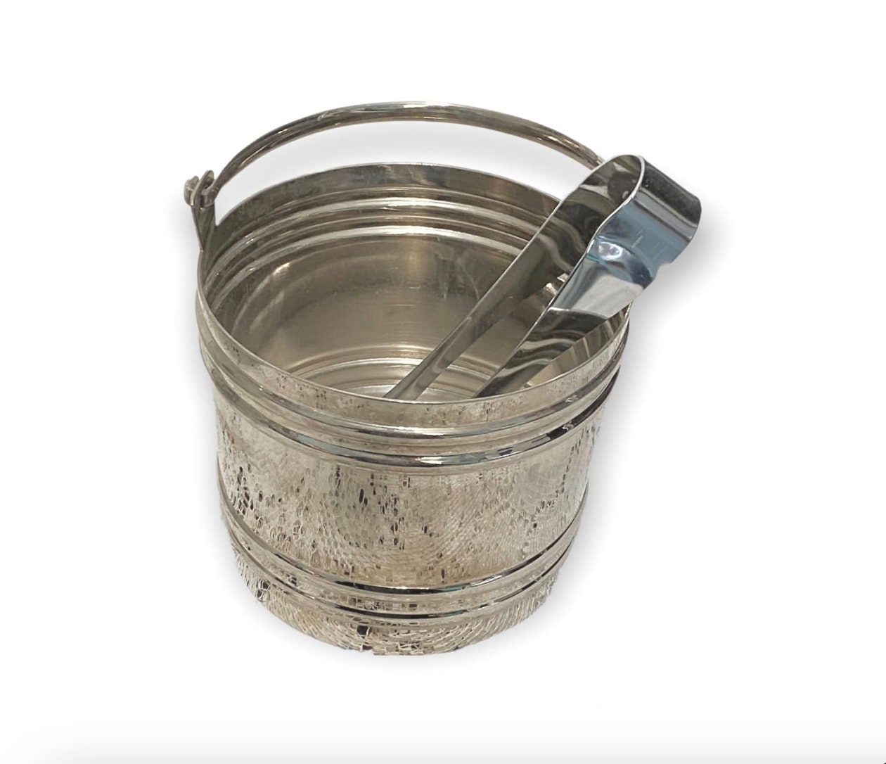 Ice Bucket Vintage, Antique, Ice Bucket With Tongs, Cocktail Hour Decor ...