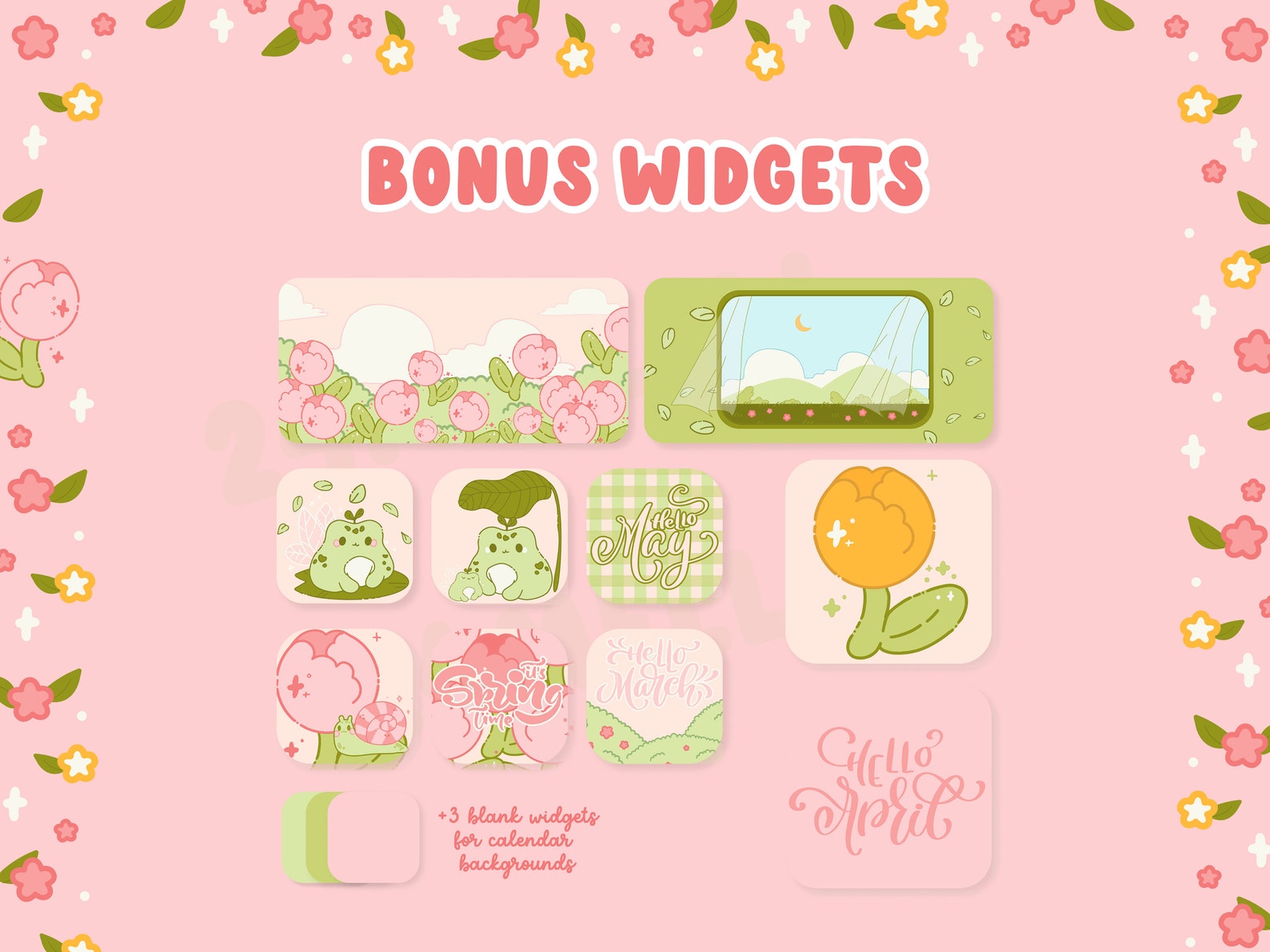 Spring Fields Aesthetic App Icons Pink Kawaii Iphone Wallpaper - Etsy