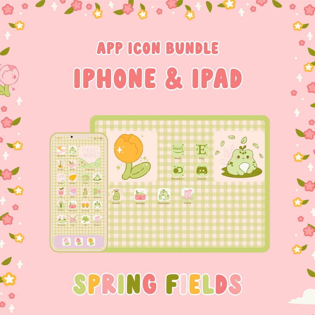 Spring Fields App Icons for iPhone and iPad Ios App Icons Cottagecore ...