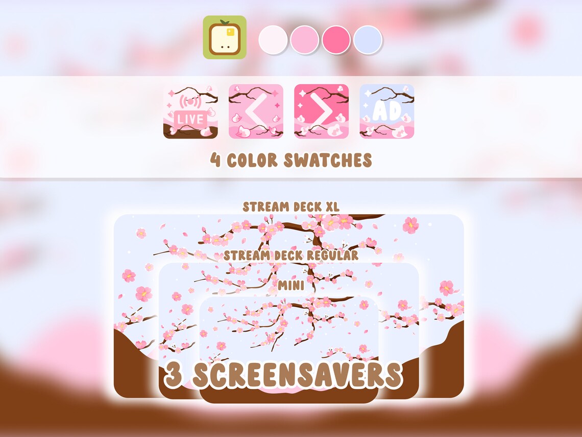 STREAM DECK ICONS Sakura Pink Dreamy Streamer Cherry Flower Japanese ...