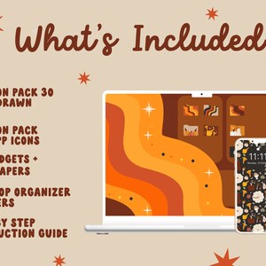 Retro Halloween Desktop Organizer Wallpaper and App Icons IOS Icon Pack ...