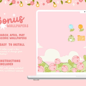 Spring Fields Desktop Organizer MacBook Folder Icons Cottagecore ...