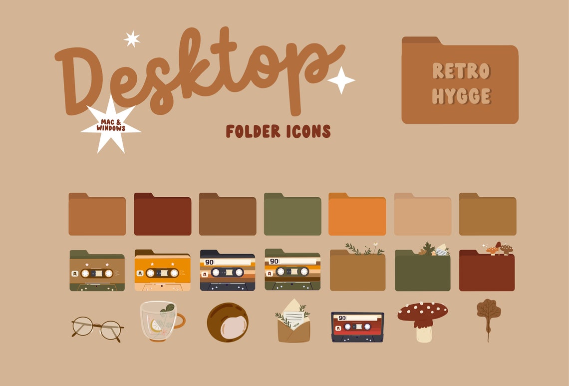 Retro Hygge Desktop Organizer Wallpaper 2022-2023 Calendars - Etsy