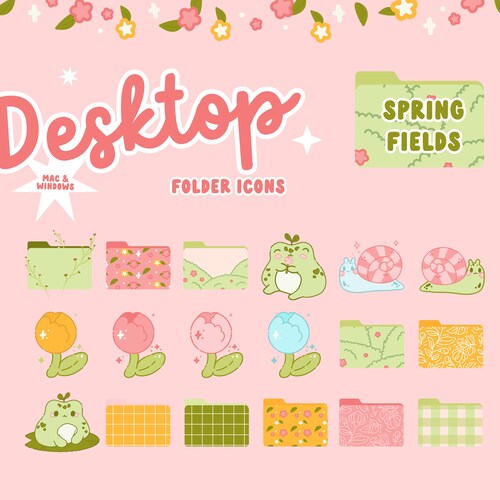 Spring Fields Desktop Organizer Macbook Folder Icons and App - Etsy