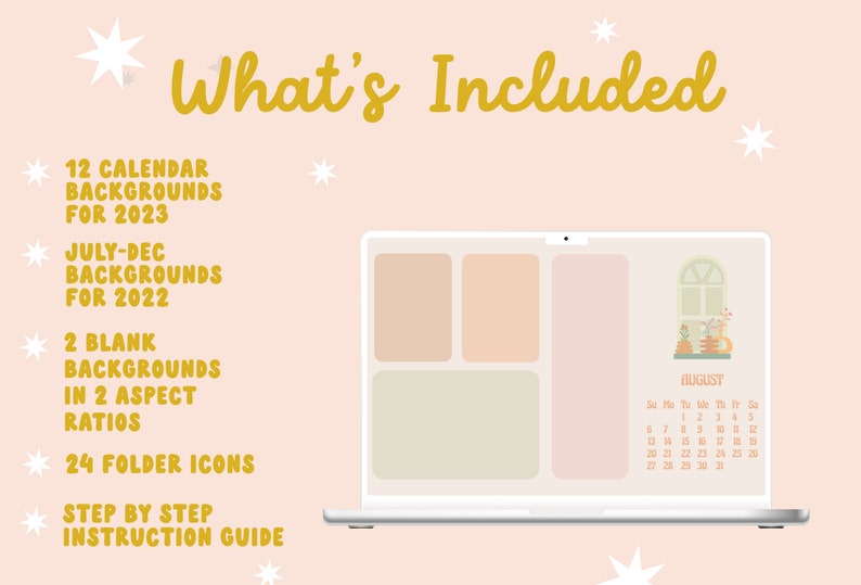 70s Spring Desktop Organizer Wallpaper 2022-2023 Calendars - Etsy