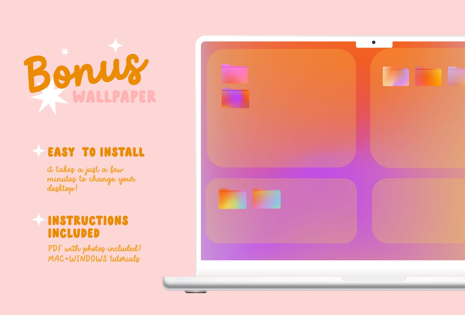 Endless Summer Gradient Desktop Organizer Wallpaper Desktop - Etsy