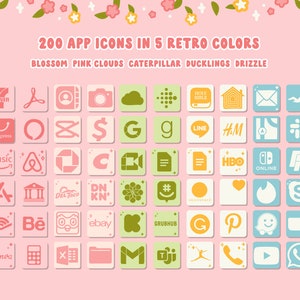 Spring Fields Aesthetic App Icons Pink Kawaii iPhone Wallpaper Widgets ...