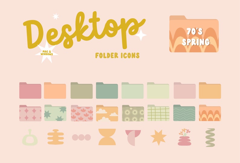 70s Spring Desktop Organizer Wallpaper 2022-2023 Calendars - Etsy