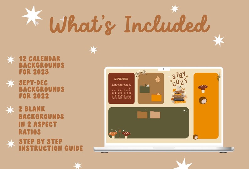 Retro Hygge Desktop Organizer Wallpaper 2022-2023 Calendars - Etsy