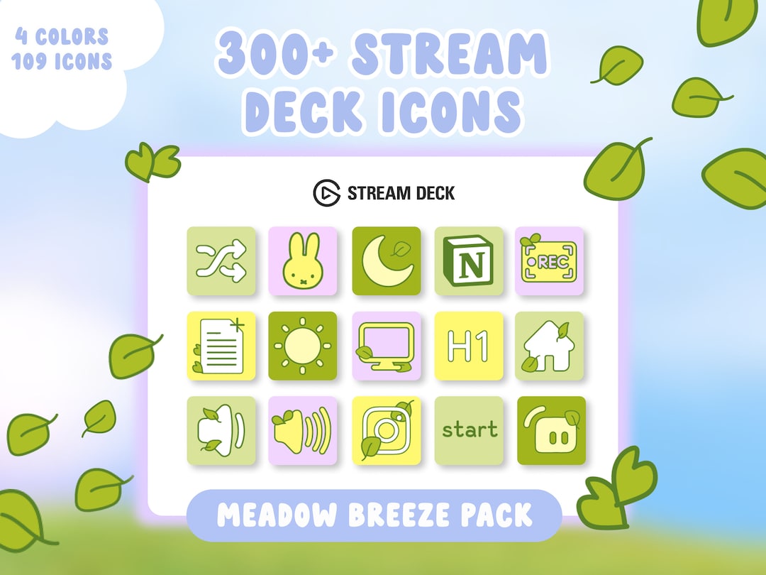 STREAM DECK ICONS Meadow Breeze Streamer Kawaii Green Stream Deck ...