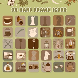 Light Academia Desktop Organizer Wallpaper and App Icons IOS Icon Pack ...