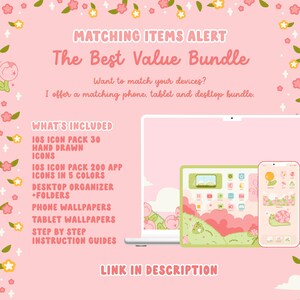 Spring Fields Aesthetic App Icons Pink Kawaii iPhone Wallpaper Widgets ...