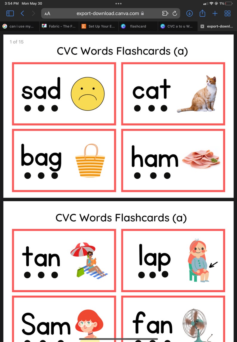 Flash Card Template - Etsy