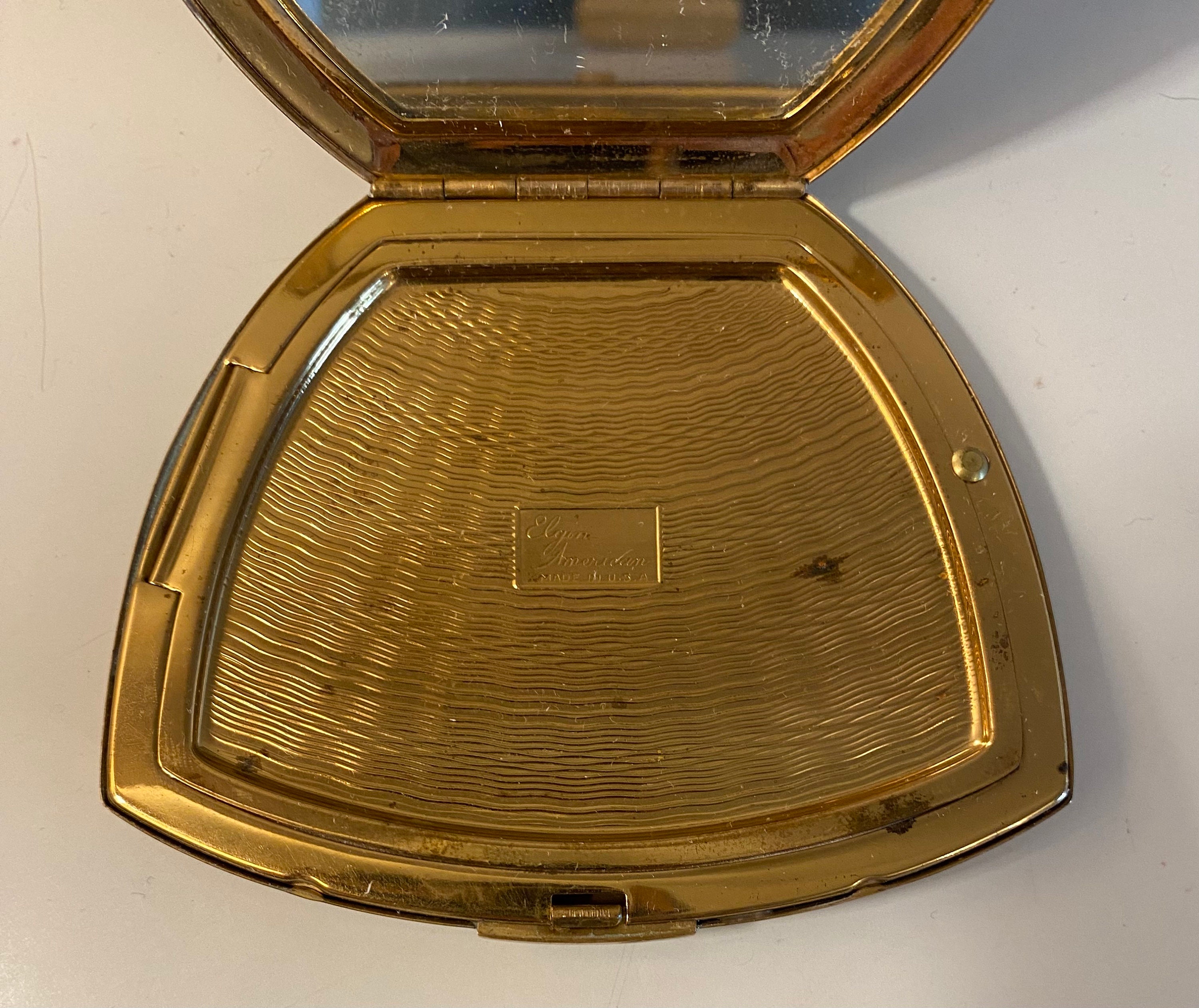 Vintage Gold Compact-makeup-cosmetics-hand & Pocket Mirror-purse ...