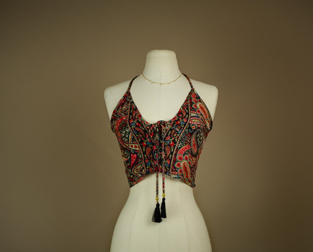 Hippie Bralette Top L Summer Bra Crop Top L Festival Clothes for Women ...