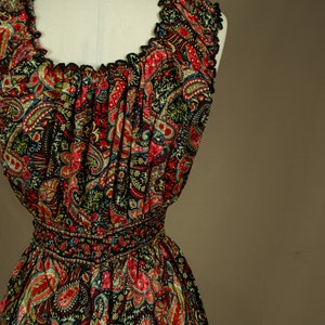 Paisley Long Romper L Ruffled Sleeve Jump Suit L Lettuce Trim V Neck ...