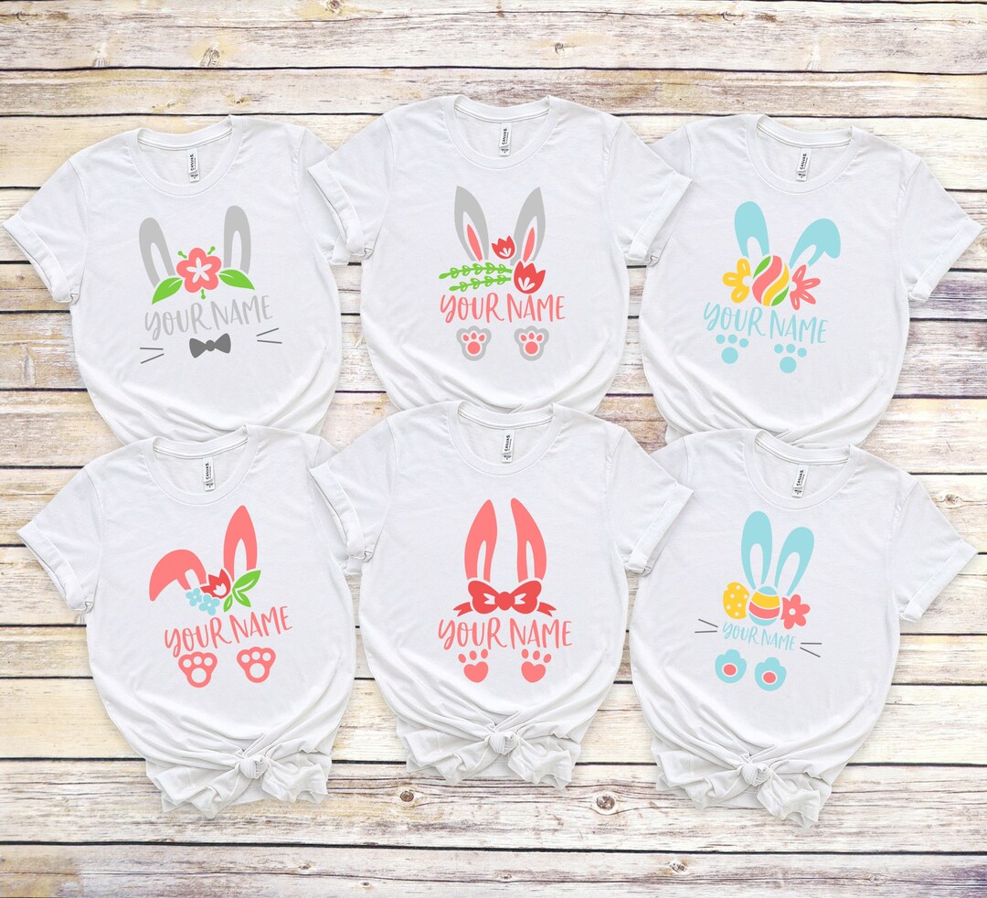 Personalized Name Bunny Shirt, Custom Easter Shirt, Kids Easter Shirt ...