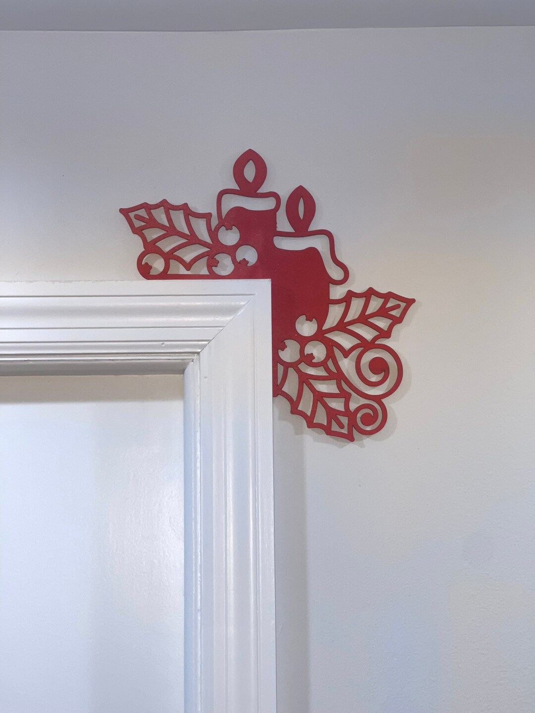 Christmas Wooden Door Corner Sign Candles Christmas - Etsy