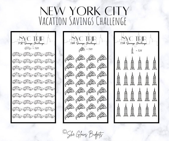 A6 New York City Vacation Savings Challenge Bundle | Etsy