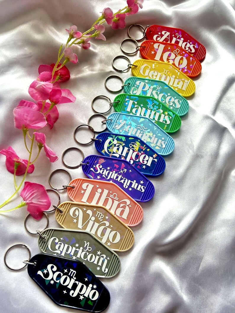 Holographic Star Sign Motel Keyrings Cute Keyrings Motel Keyrings Star ...